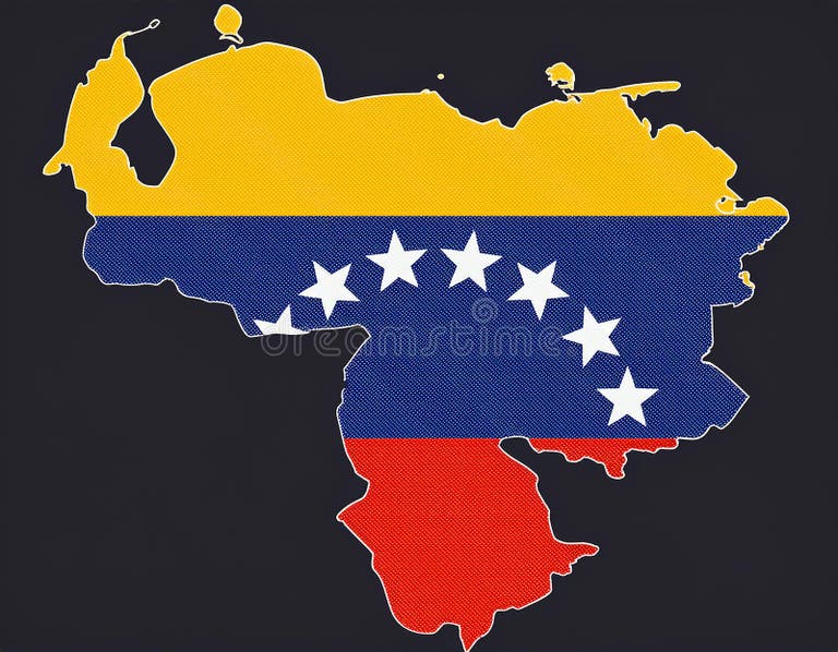Venezuela Map and Flag. stock illustration. Illustration of person ...