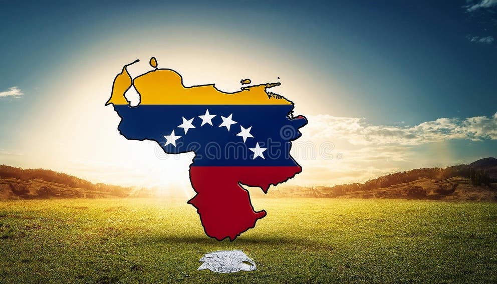 Venezuela Map and Flag. stock illustration. Illustration of backdrop ...