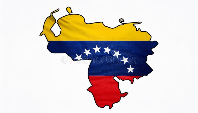 Venezuela Map and Flag. stock illustration. Illustration of ...