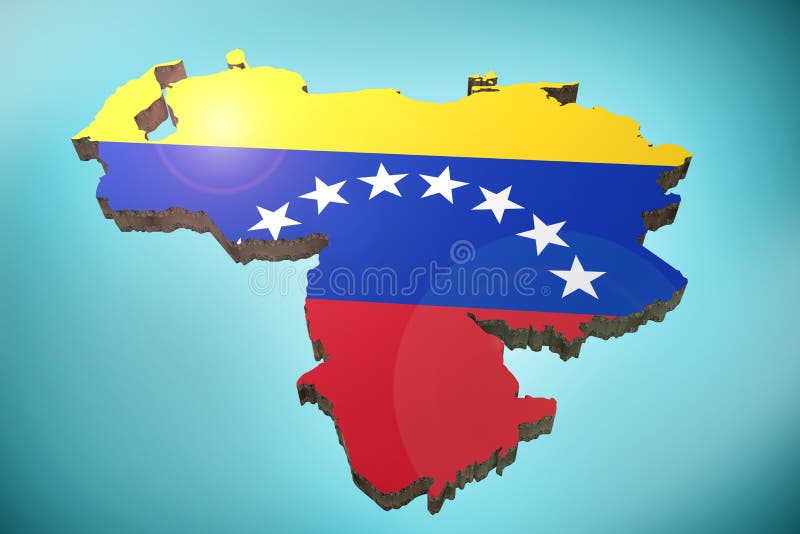 Venezuela map and flag stock illustration. Illustration of venezuela ...