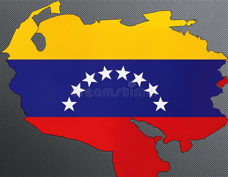 Venezuela Map and Flag. stock illustration. Illustration of generated ...
