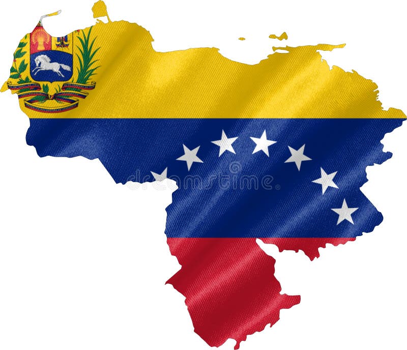 Venezuela Map with Flag stock illustration. Illustration of land ...