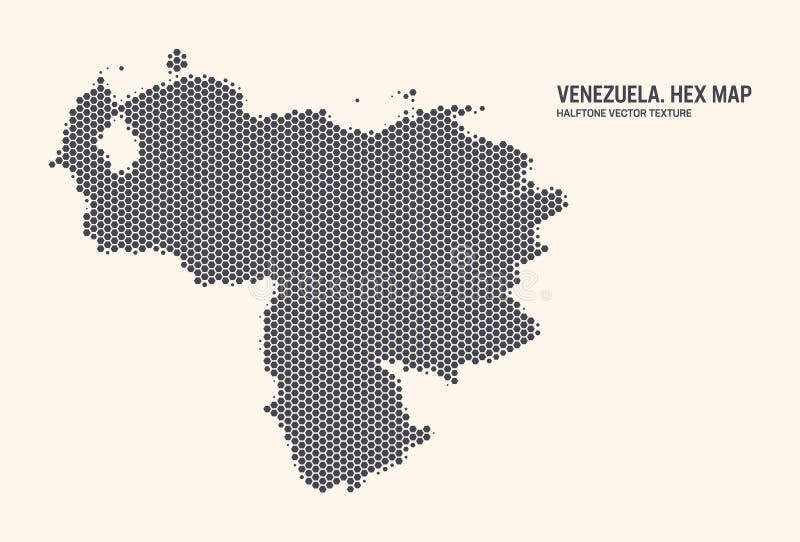 Venezuela Map Vector Hexagonal Half Tone Pattern Isolated on Light ...