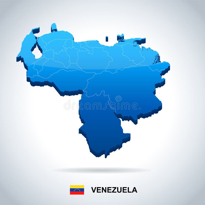 Venezuela - Mapa Y Bandera - Ejemplo Detallado Del Vector Stock de ...
