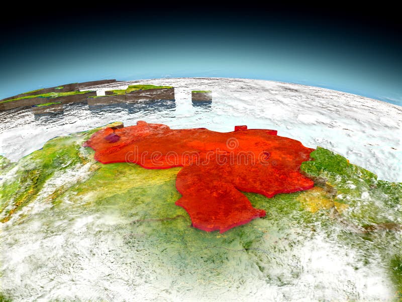 Venezuela on Model of Earth Stock Illustration - Illustration of ...