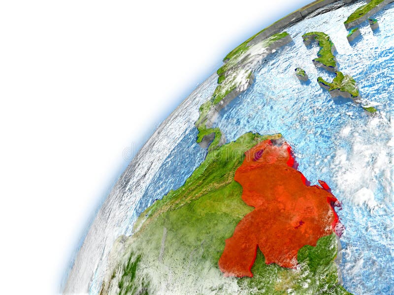 Venezuela on Model of Planet Earth Stock Illustration - Illustration of ...