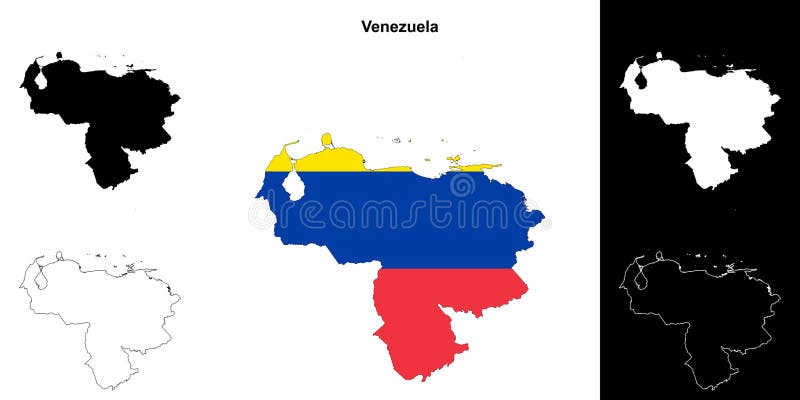 Venezuela outline map stock vector. Illustration of nation - 323786490