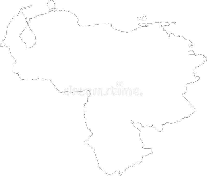 Venezuela outline map stock illustration. Illustration of vector ...