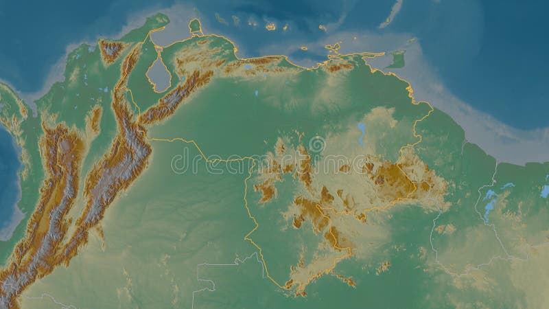 Venezuela - Overview. Relief Stock Illustration - Illustration of profile, travel: 188645430