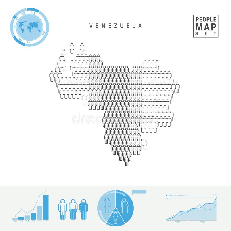 Venezuela People Icon Map. Stylized Vector Silhouette of Venezuela ...