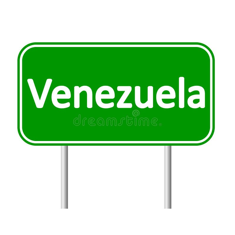 Venezuela Map on Road Sign. Stock Vector - Illustration of design ...