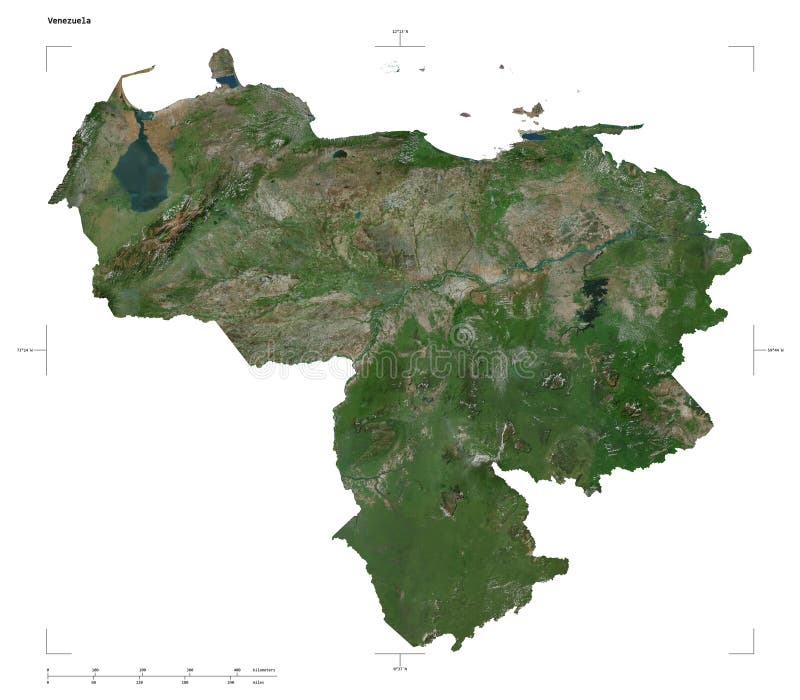 Venezuela Shape on White. High-res Satellite Stock Illustration ...