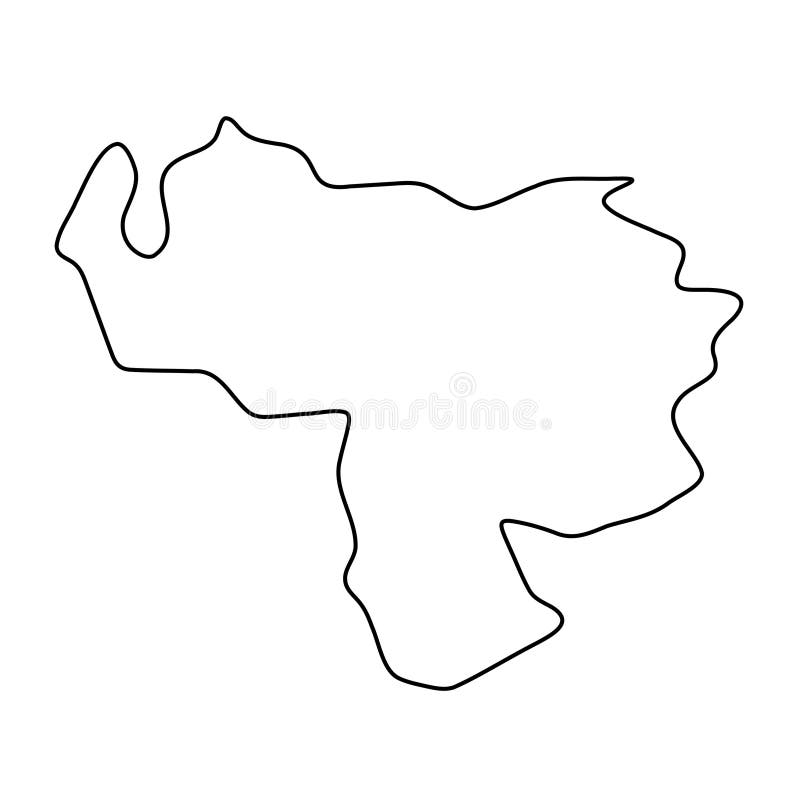 Venezuela Simplified Vector Outline Map Stock Vector - Illustration of ...
