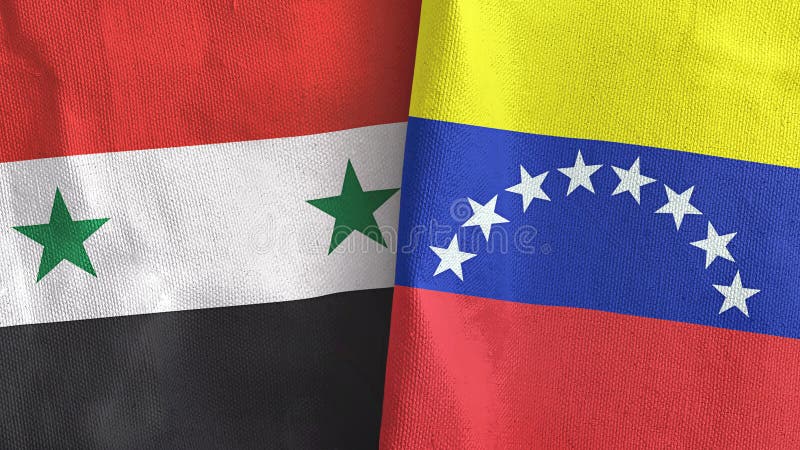 Venezuela and Syria Flags Together Paper Texture Illustration Stock ...