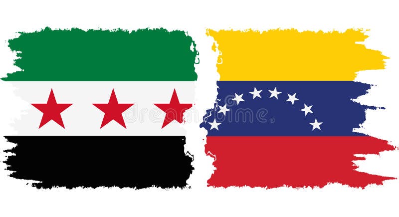 Venezuela and Syrian Revolution Grunge Flags Connection Vector Stock ...
