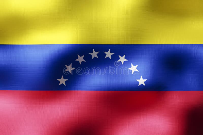 Venezuela - Textile Flag - 3d Illustration Stock Illustration ...