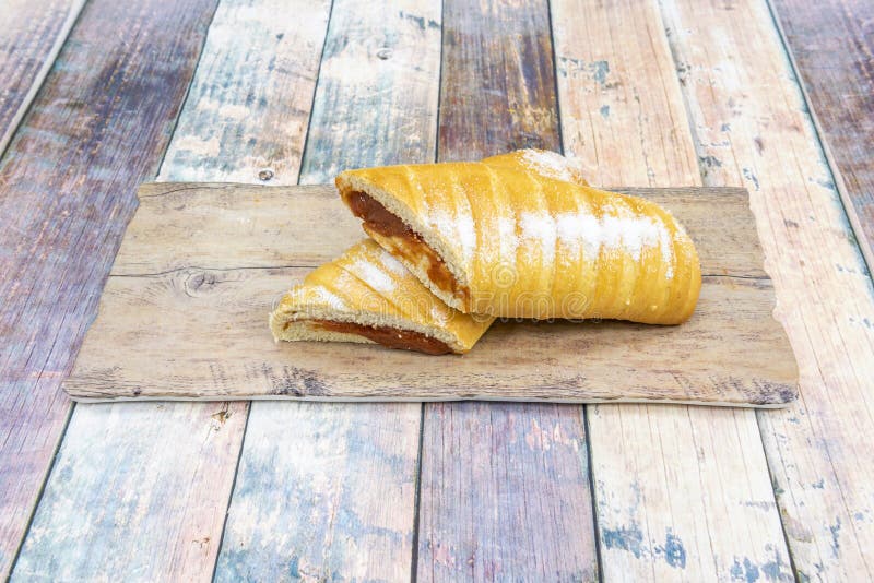 Venezuelan Bread Stuffed with Guava Cream and Sprinkled Stock Image ...