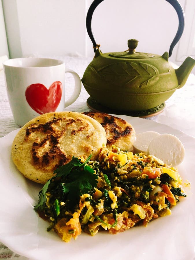 Venezuelan breakfast stock image. Image of tomato, traditional - 64663679