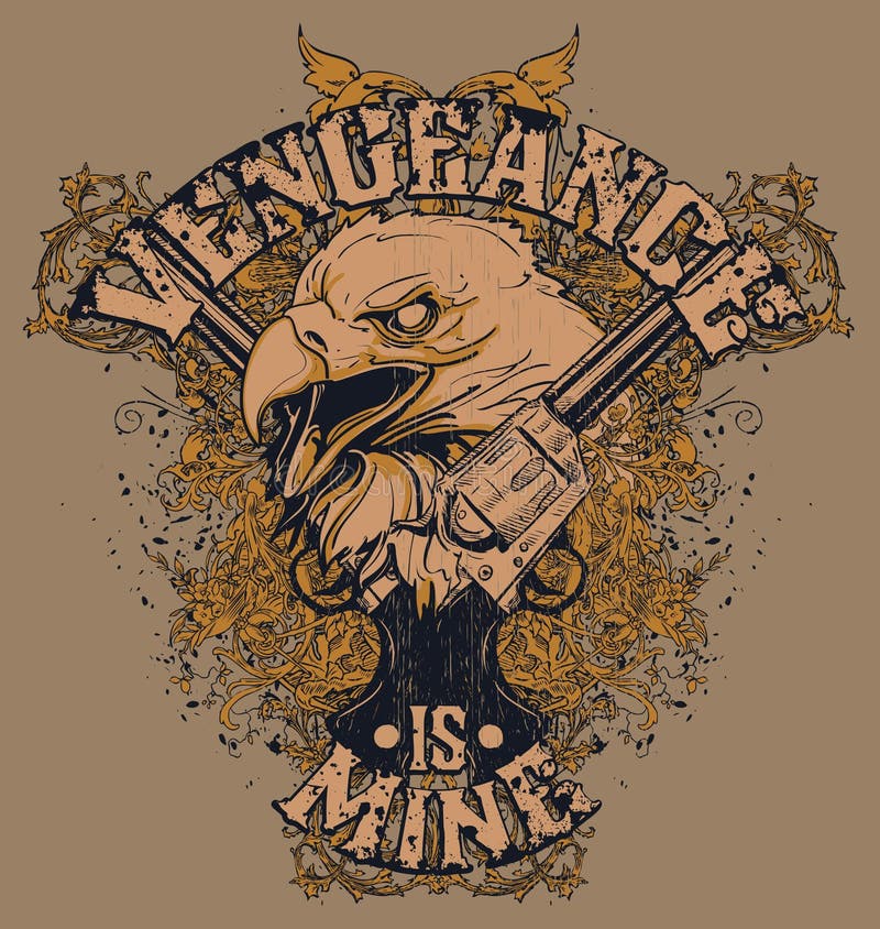 Vengeance is Mine Design stock vector. Illustration of brown - 4333980