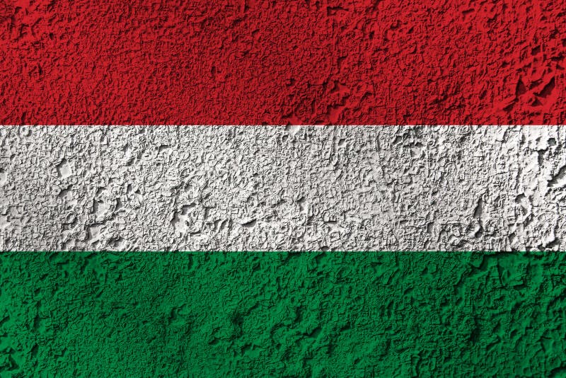 Vengriya Flag on the Background Texture. Concept for Designer Solutions ...