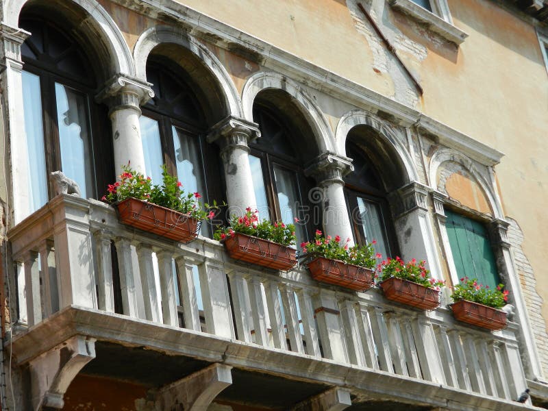 Venice balcony stock image. Image of handrails, door - 66939653