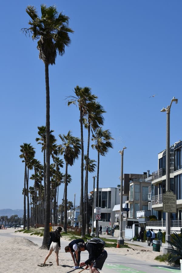 Venice Beach and Boardwalk in California Editorial Stock Image - Image of leisure, architecture ...