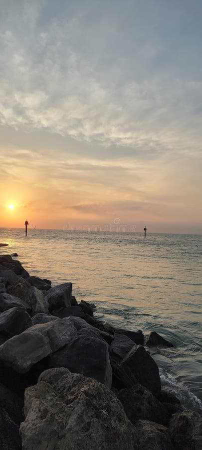 Sunset at Venice Beach in Southern Florida Stock Photo - Image of ...