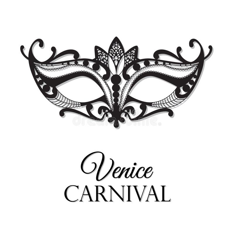 Venice Carnival. Black Lace Mask. Vector Design. Stock Vector ...