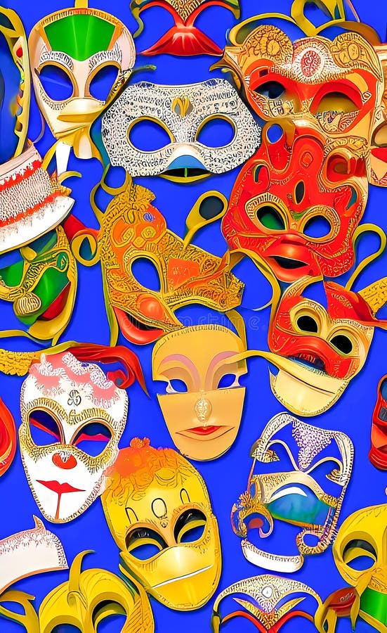 Venice carnival with masks stock image. Image of blue - 267686517