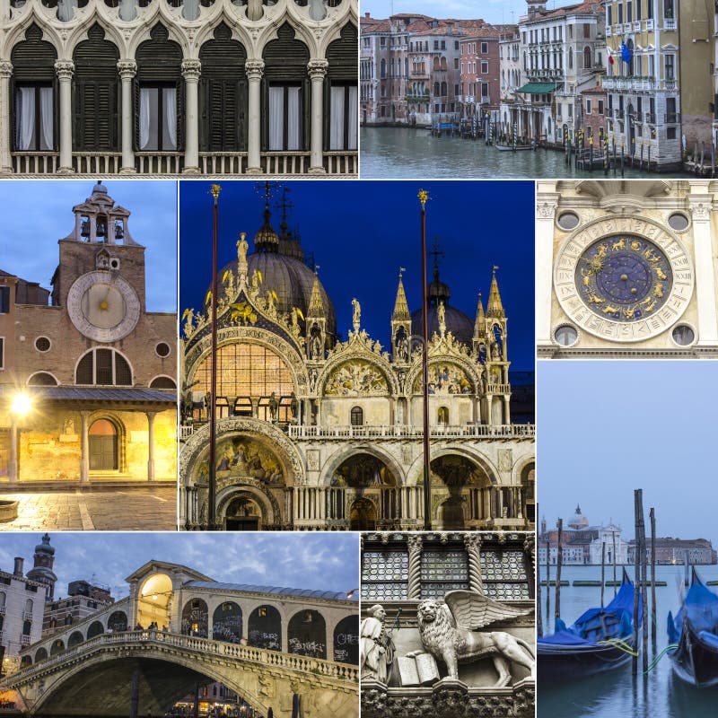 Venice Collage stock image. Image of bridge, cathedral - 28682015
