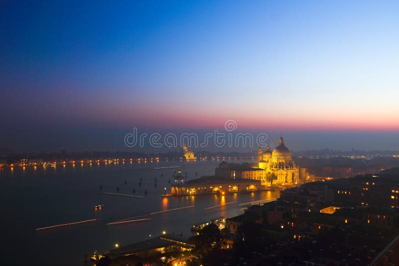 Venice in fog at night stock image. Image of grand, facade - 48180185
