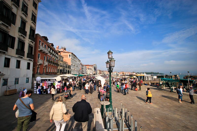 Venice Grand Canal Walk editorial stock photo. Image of travelling ...