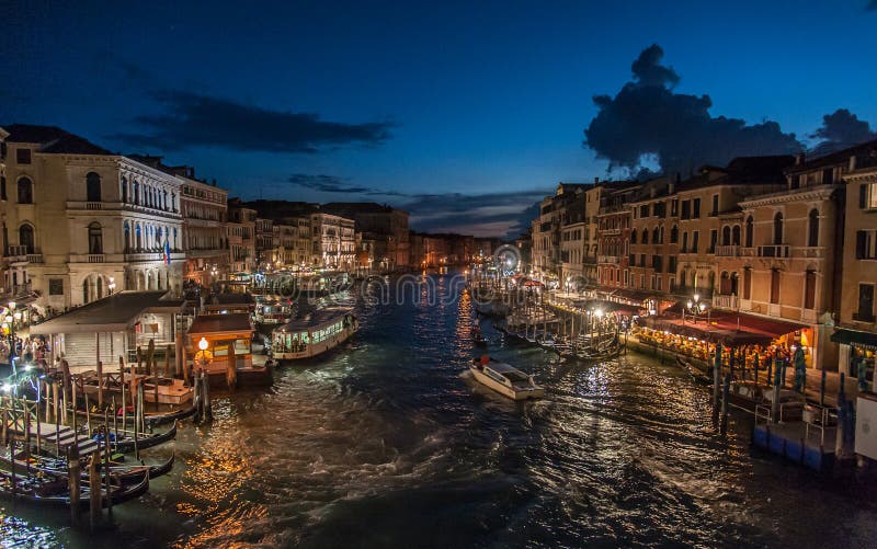 Venice by night editorial stock photo. Image of night - 108886418