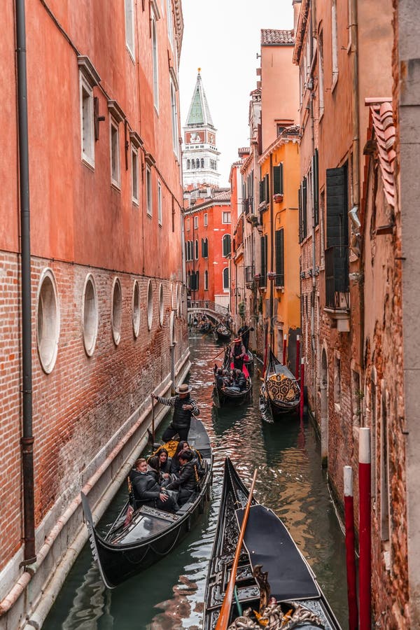 Gondolas on the Ancient Canals of Venice, Italy Editorial Photo - Image ...