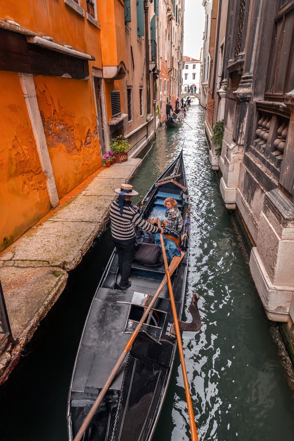 Gondolas on the Ancient Canals of Venice, Italy Editorial Stock Image ...