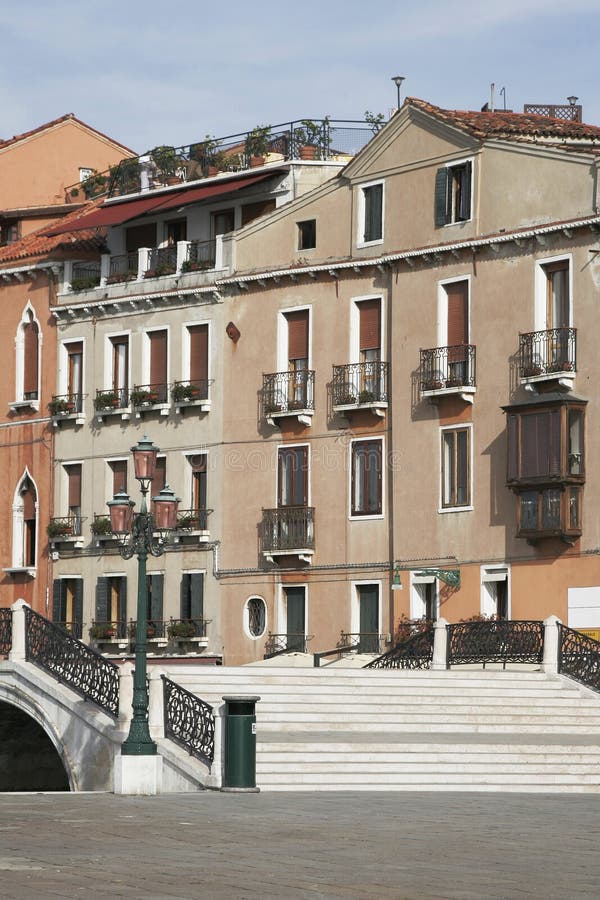 Venice, Italy - Little Bridge, Old Building Facade Stock Photo - Image ...