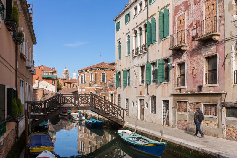 Day View of the Side Canal in Venice, Italy Editorial Image - Image of ...