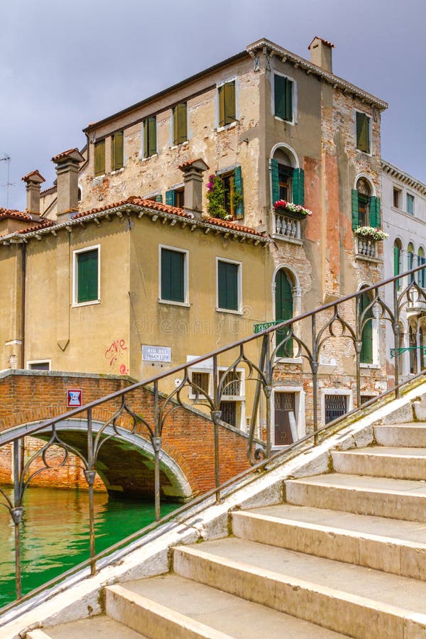 VENICE, ITALY - on May 5, 2016. Old Architecture and Rustic Building in ...