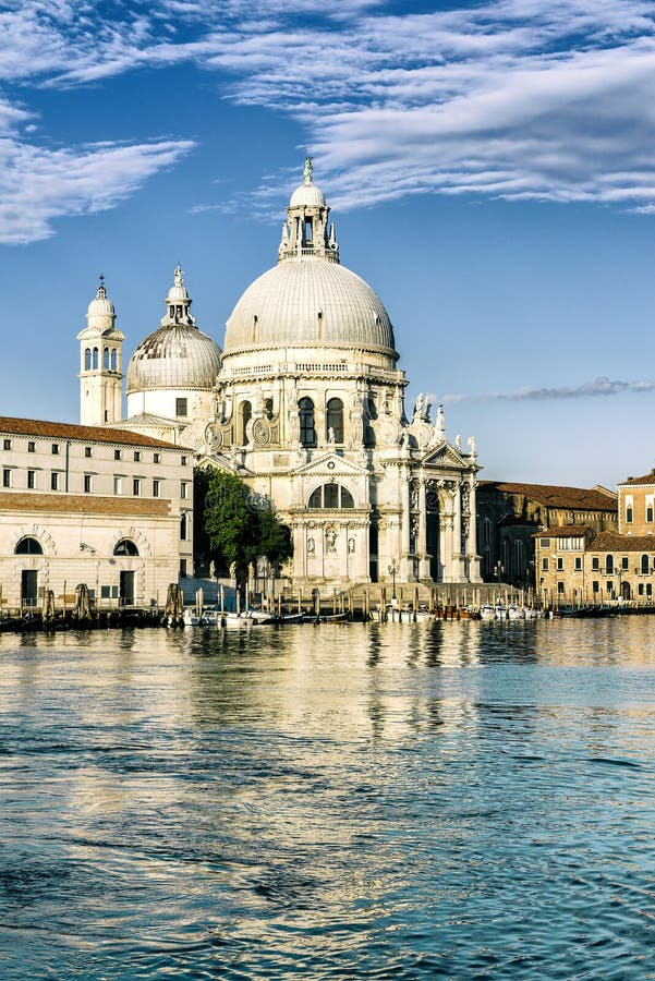 Gondola On Canal Grande With Basilica Di Santa Maria Della Salute