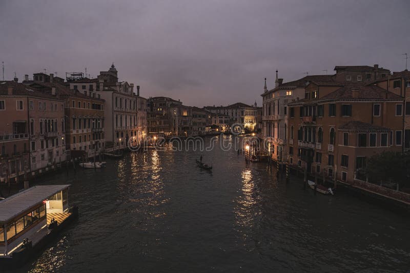Venice Landscape Dusk Night Stock Photo - Image of city, light: 266027626