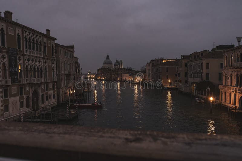 Venice Landscape Dusk Night Stock Image - Image of architecture, europe ...