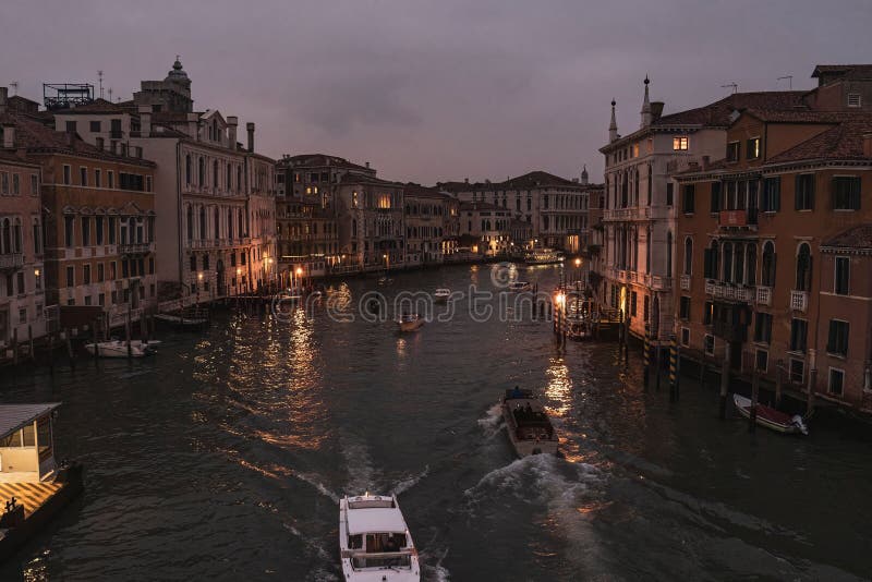 Venice Landscape Dusk Night Stock Photo - Image of building, venetian ...