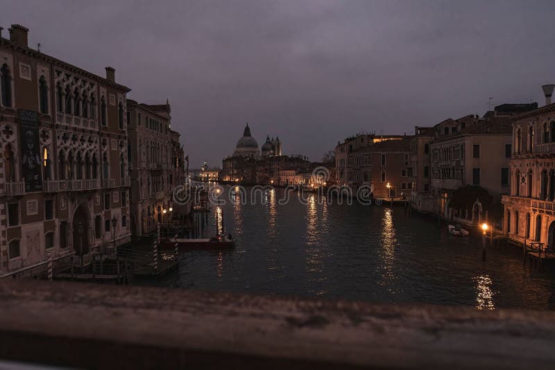 Venice Landscape Dusk Night Stock Photo - Image of street, european ...