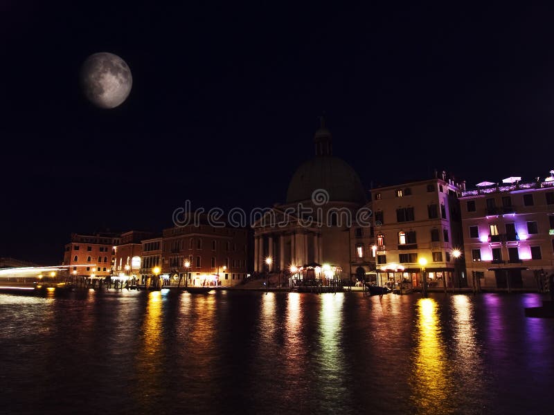 Venice and the moon stock image. Image of veneto, venezia - 44297467