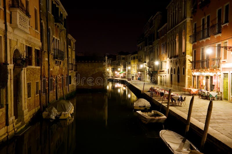 Venice at night stock image. Image of street, venezia - 5340071