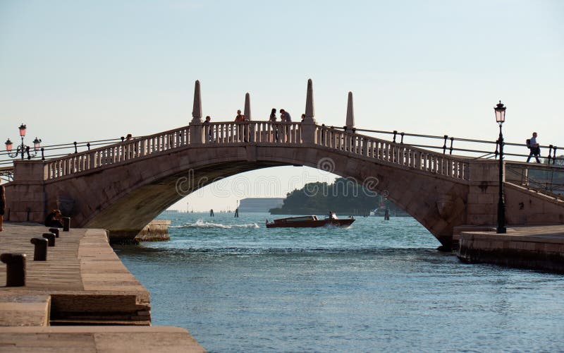 Venice - Bridge Over the Lagoon of Venice Editorial Image - Image of ...