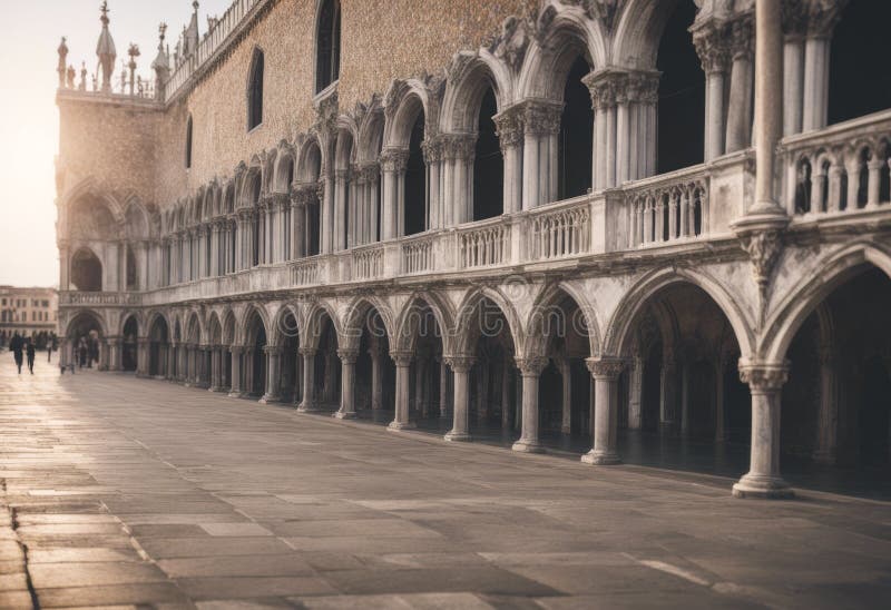 Venice Palace Aly Saint Marks Doge Square Stock Illustration ...