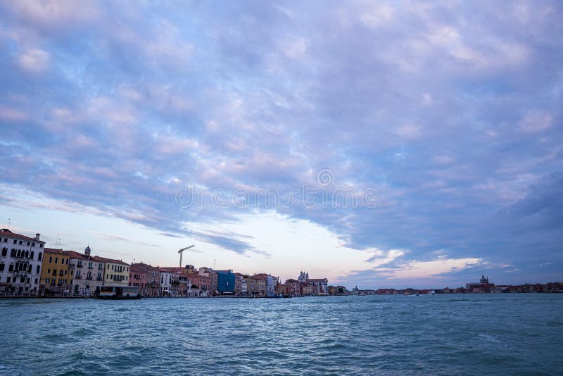 Venice Panoramic View with Cloudy Sky Italy Stock Image - Image of ...