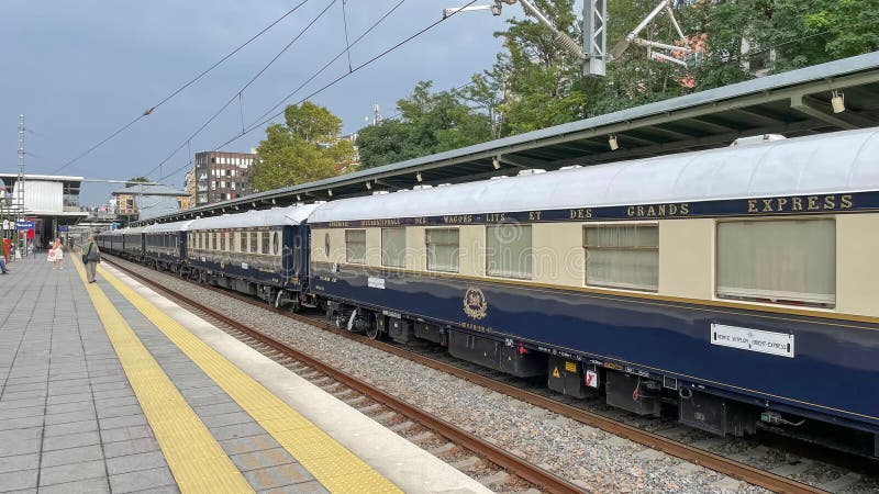 Venice Simplon Orient Express Train Captured on Train Tracks Editorial ...