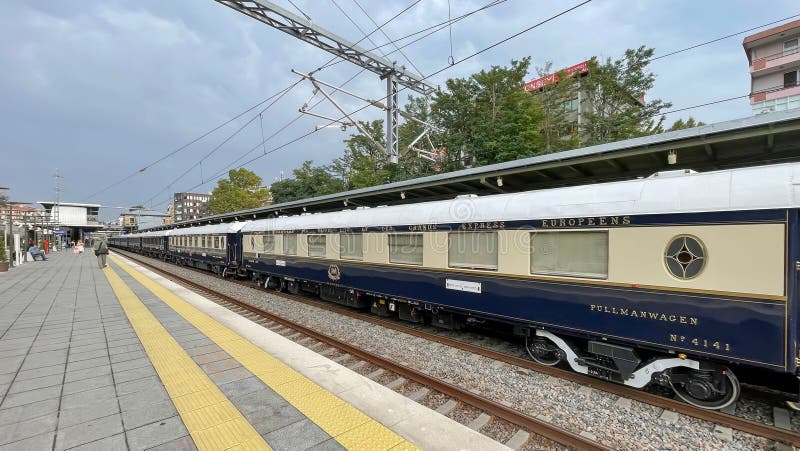 Venice Simplon Orient Express Train Captured on Train Tracks Editorial ...